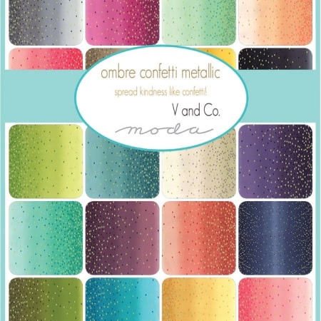 Ombre Confetti Metallic Moda Jelly Roll